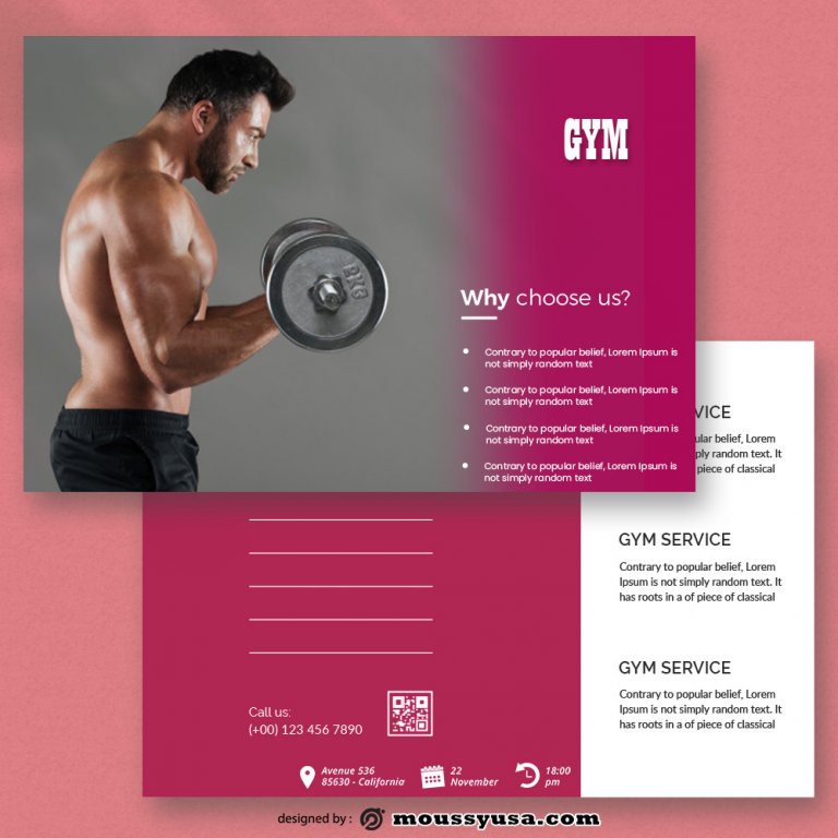 3+ GYM Postcard template ideas | Mous Syusa