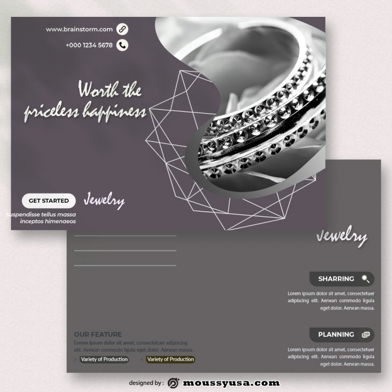 3+ Jewelry Postcard template in PSD | Mous Syusa