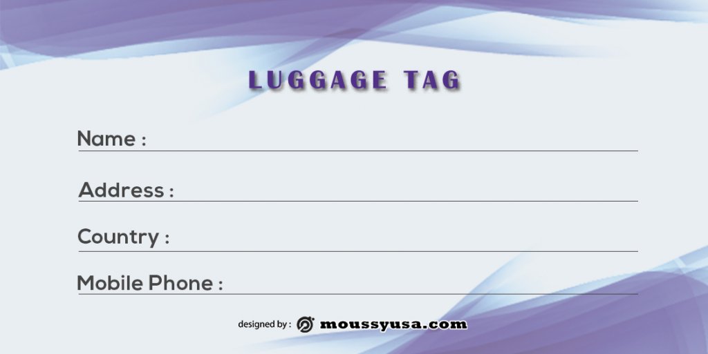 10+ Printable Luggage Tag Templates Example | Mous Syusa