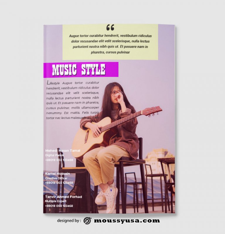 3+ Music Magazine template free psd | Mous Syusa