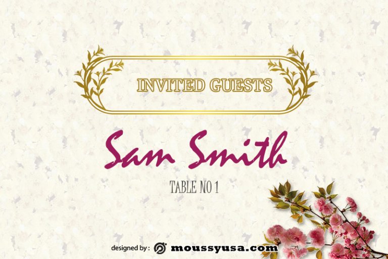 10+ Printable Place Card Template example psd design | Mous Syusa