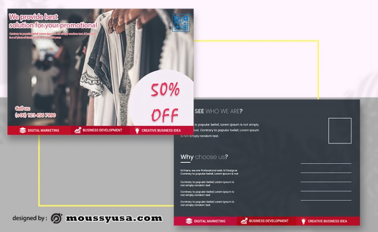 3+ Promotional Postcard template example | Mous Syusa