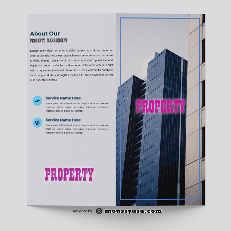 3+ Property Management Brochure template in PSD | Mous Syusa