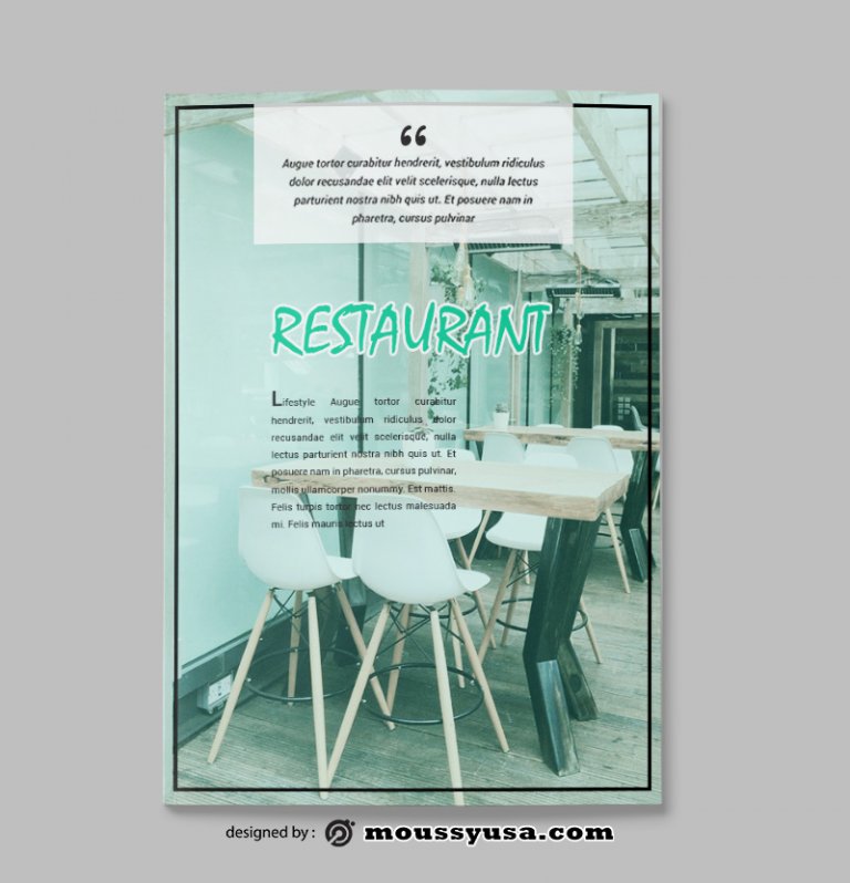 3+ Restaurant Magazine template free psd | Mous Syusa