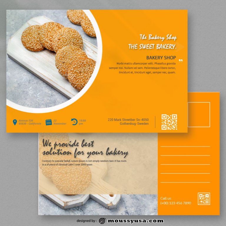 3+ Bakery Postcard template free | Mous Syusa