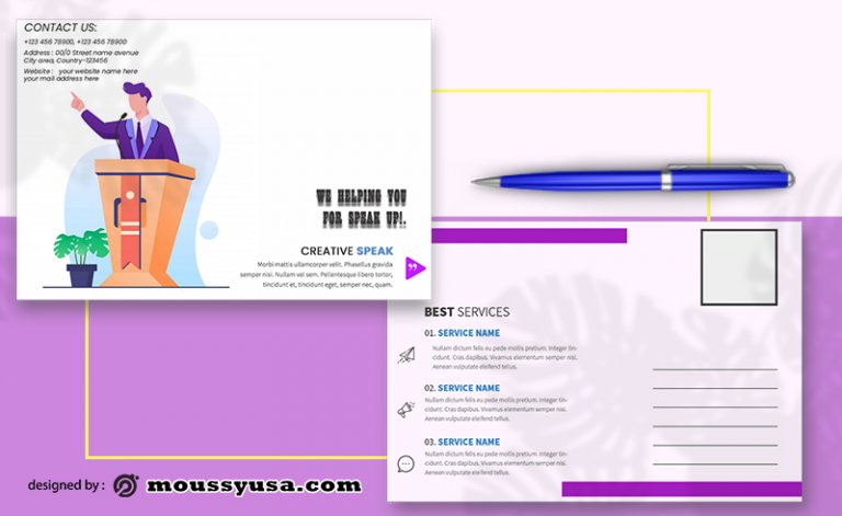 3+ Speaker Postcard template example | Mous Syusa