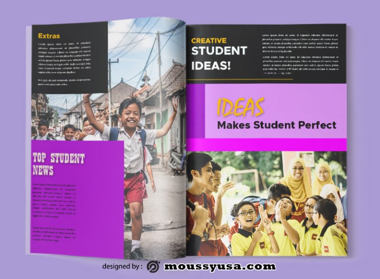 3+ Student Magazine template free | Mous Syusa