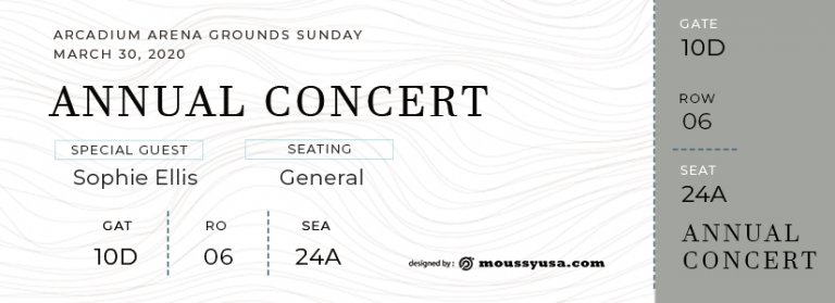 10+ Printable Concert Ticket template free psd | Mous Syusa