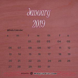 10+ Printable Daily Calendar Template example psd design | Mous Syusa