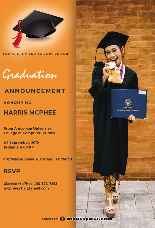 10 Printable Graduation Announcement Template Free Psd Mous Syusa
