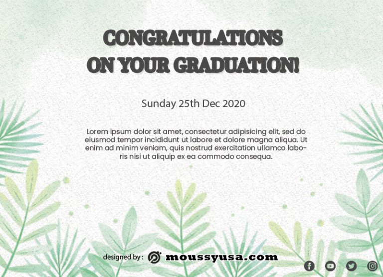10+ Printable Graduation Card template free psd | Mous Syusa