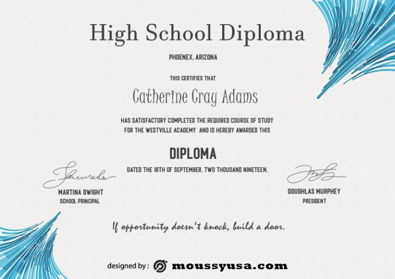 10+ Printable High School Diploma template | Mous Syusa