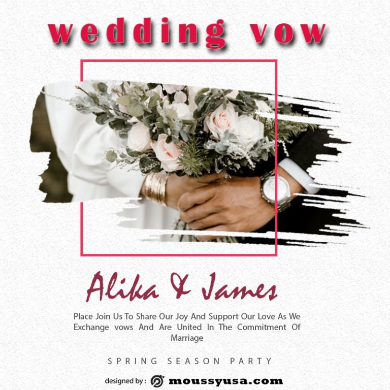10+ Printable Wedding VOW Template Free PSD | Mous Syusa