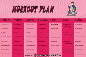 10+ Printable Workout Plan template free psd | Mous Syusa