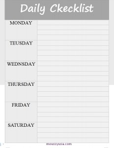 10+ Daily Checklist Template | Mous Syusa