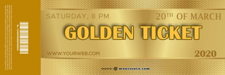 10+ Golden Ticket template example psd design | Mous Syusa