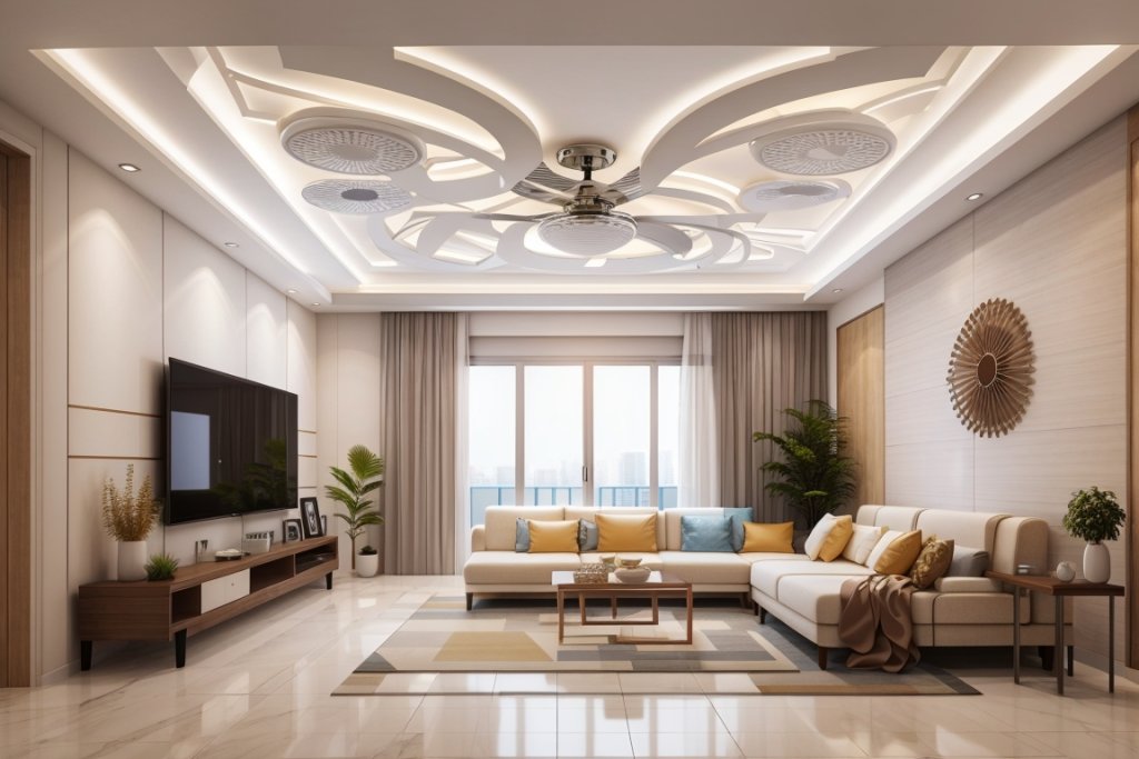 16 false ceiling design for hall with fans | Mous Syusa