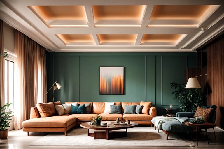 16 Inspiring Living Room False Ceiling Colour Ideas to Elevate Your ...