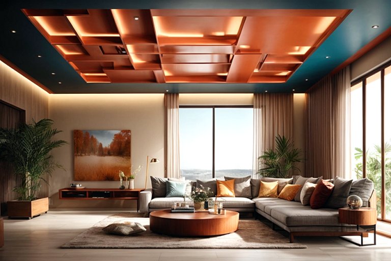 16 Inspiring Living Room False Ceiling Colour Ideas to Elevate Your ...